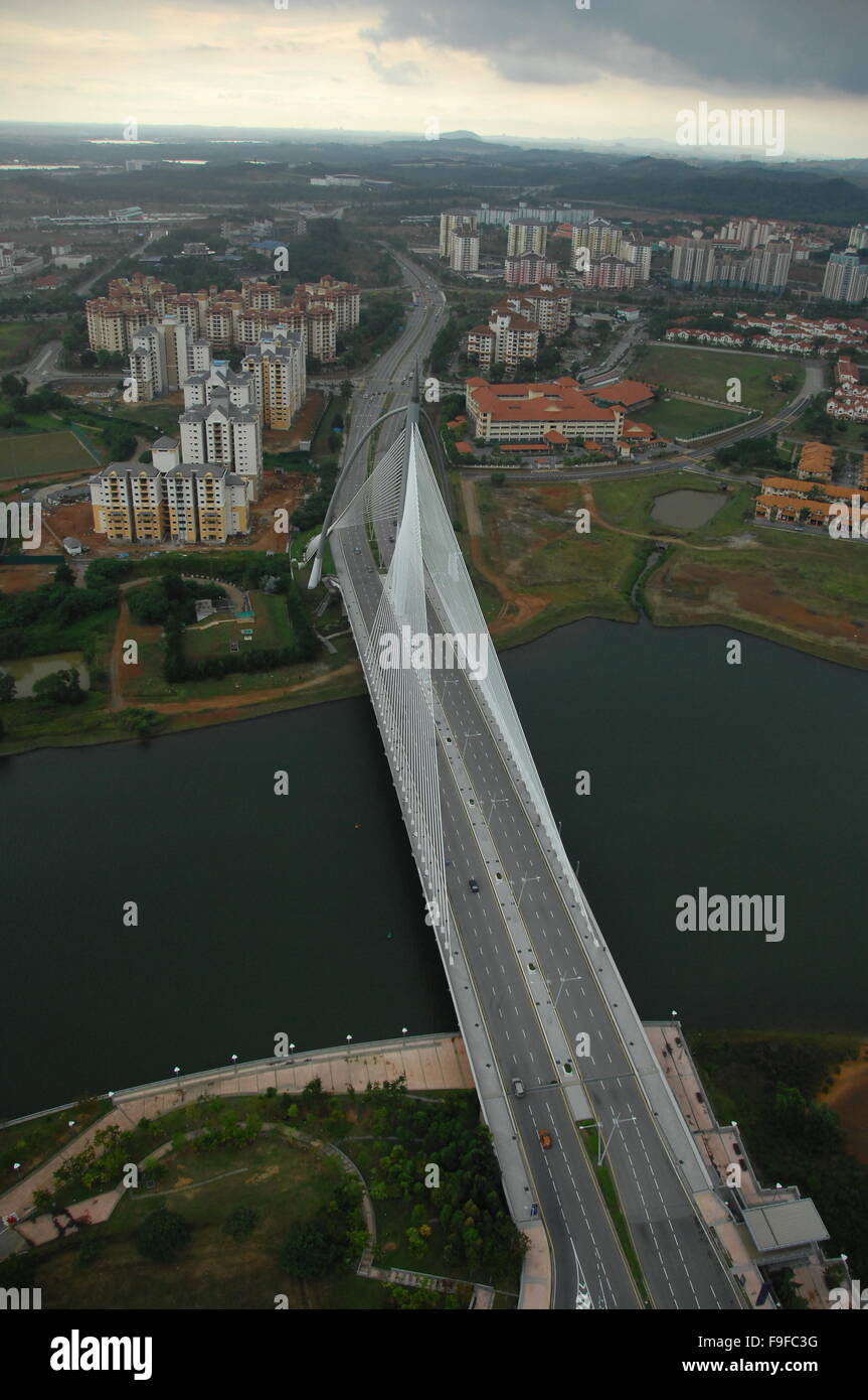 Aerial view Road Bridge Stock Photo - Alamy