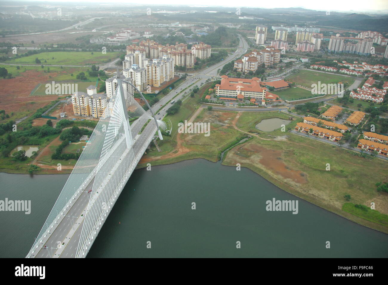 Aerial view Road Bridge Stock Photo - Alamy