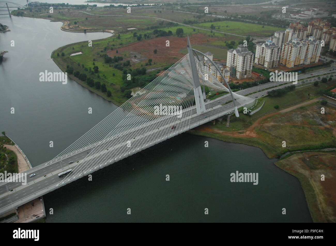 Aerial view Road Bridge Stock Photo - Alamy