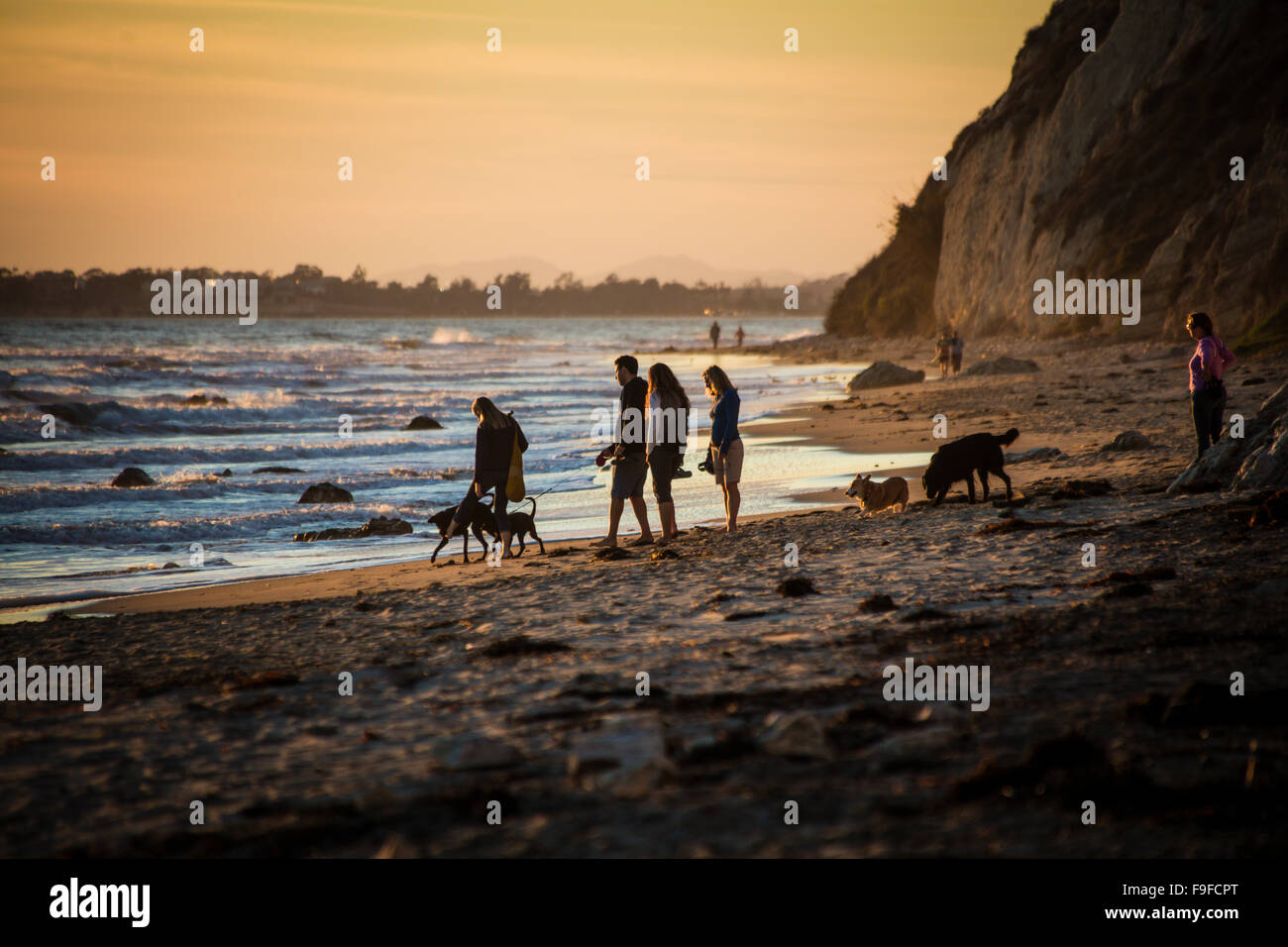Sunset, Hendry's Beach, Santa Barbara, California, USA Stock Photo - Alamy