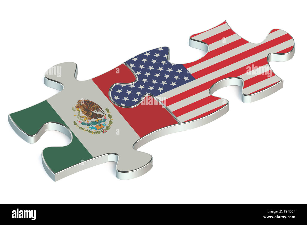 Illustration flags usa mexico Cut Out Stock Images & Pictures - Alamy