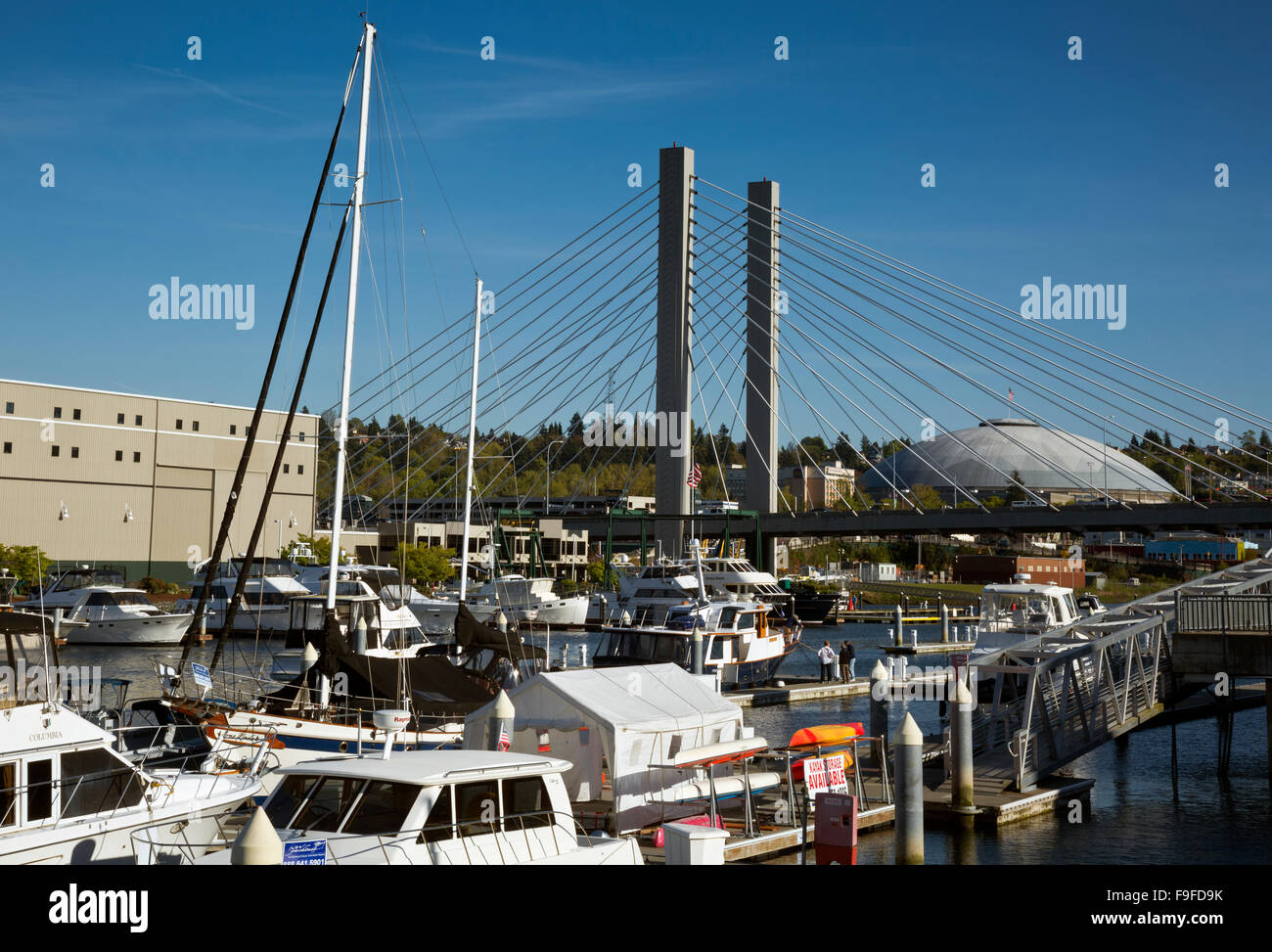 WASHINGTON - Dock Street Marina on the Foss Waterway, the SR 509 Bridge ...