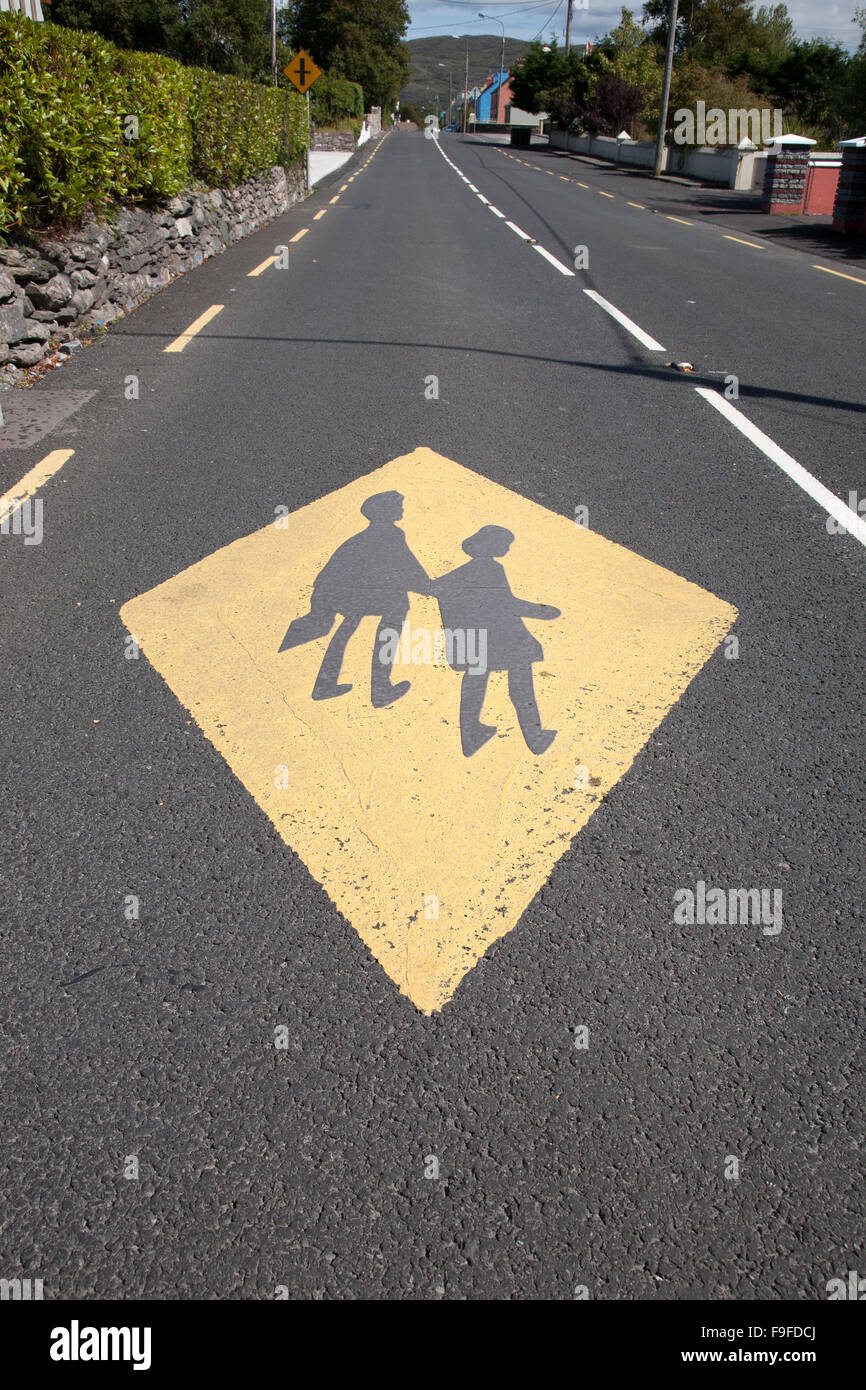 Yellow School Education Sign against Urban Street Background Stock ...