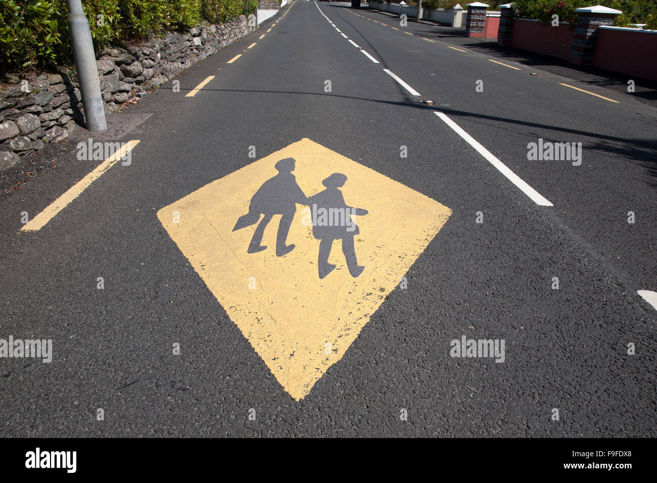 Yellow School Education Sign against Urban Street Background Stock ...
