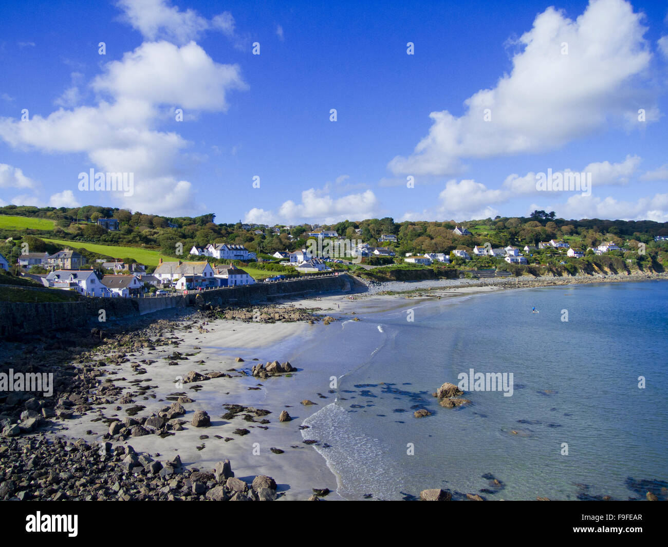 Coverack Village and Beach, Lizard Peninsula, Cornwall, England, UK in ...