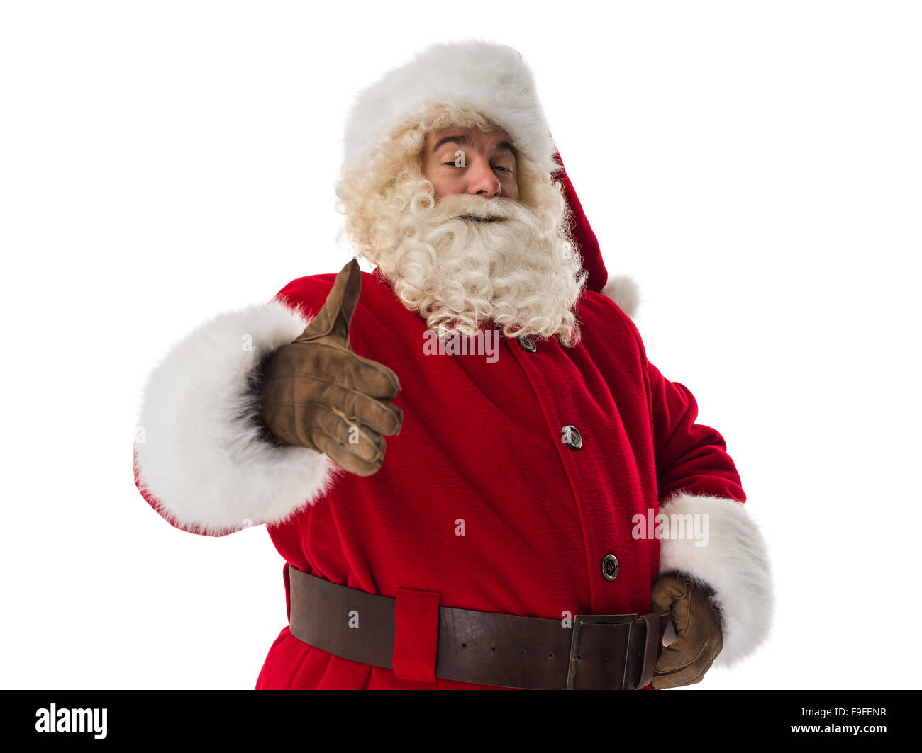 Santa Claus giving handshake. Portrait Isolated on White Background ...