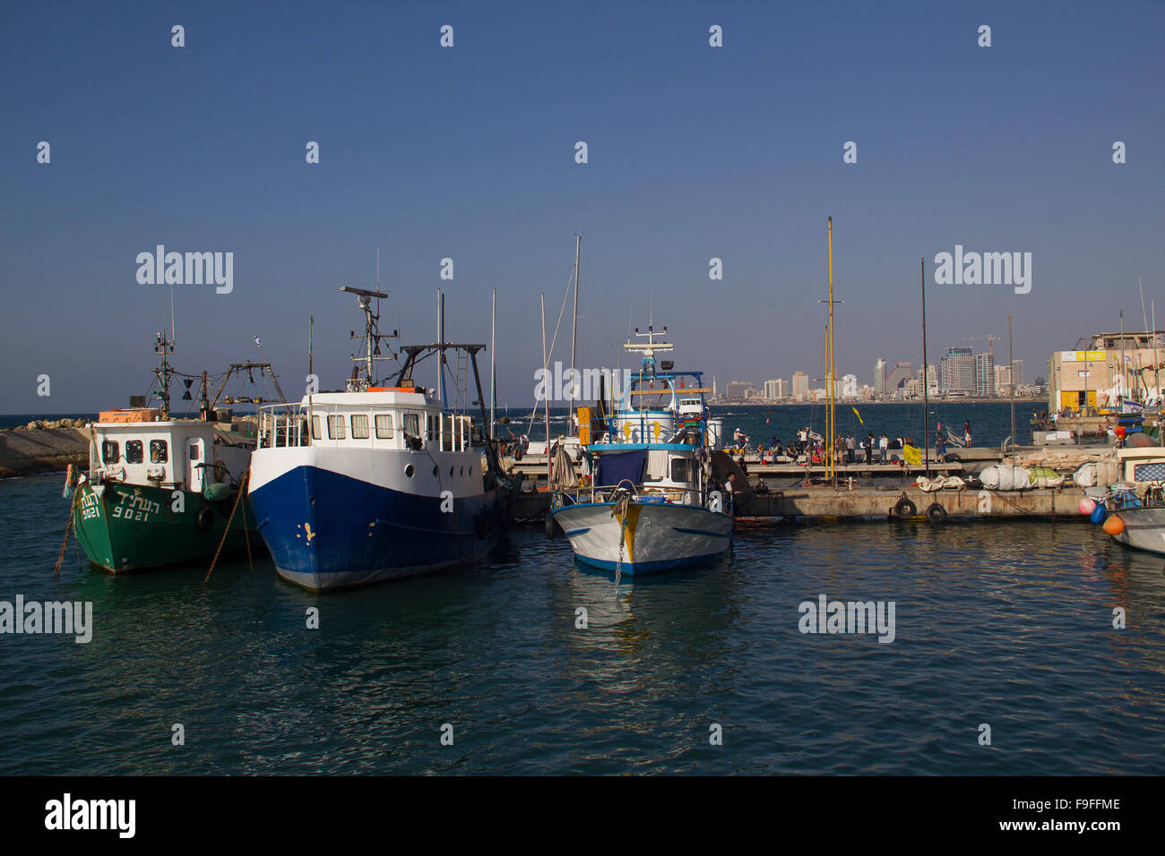 TEL AVIV, JAFFA -The old port with fishing ships in Jaffa. Tel Aviv ...