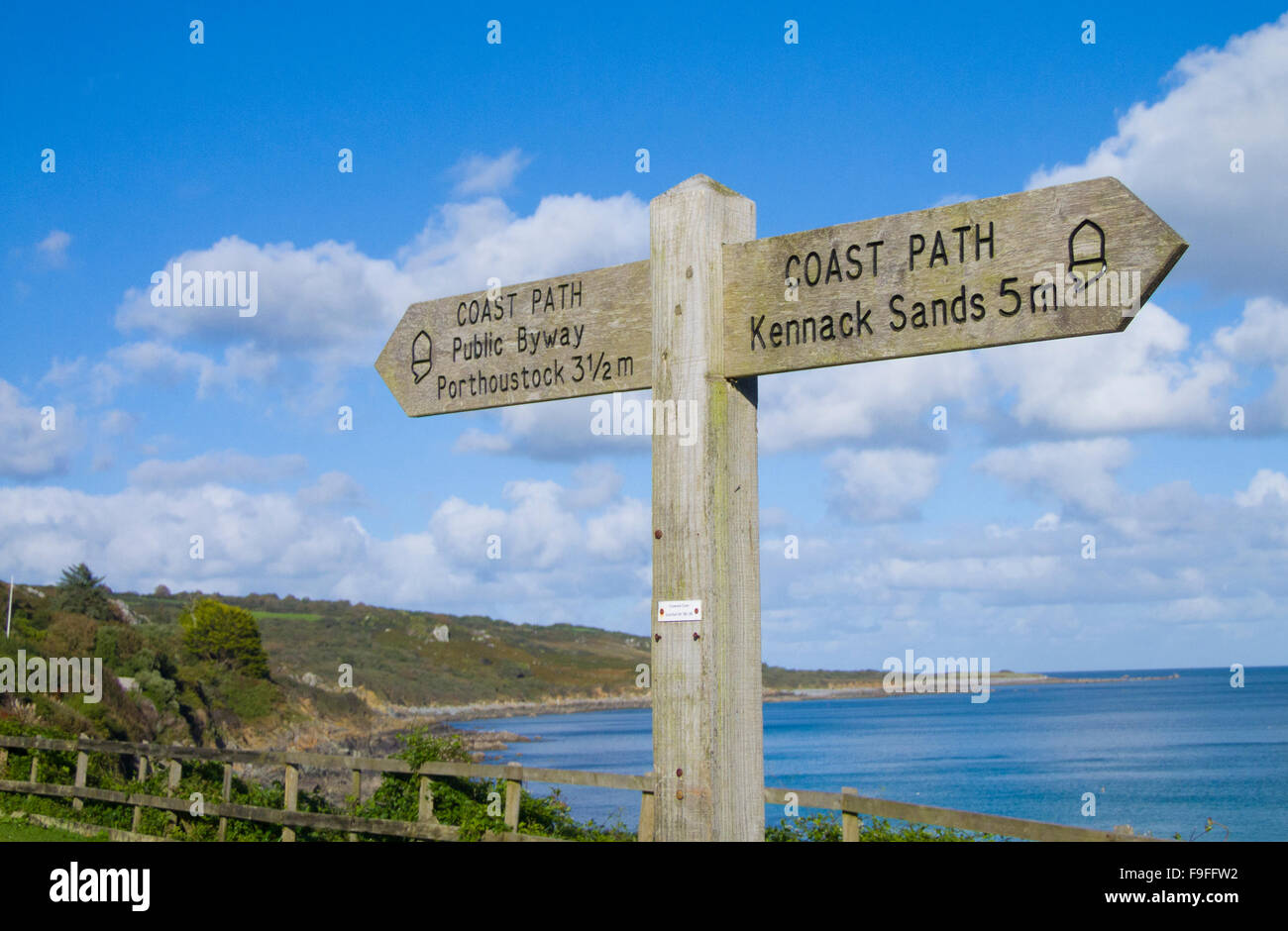 Fingerpost Sign for the South West Coast Path Long Distance Footpath at ...