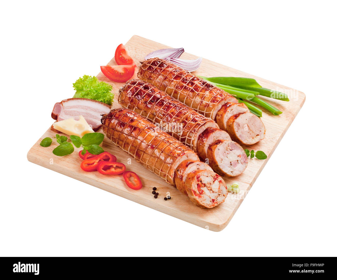 Roast pork and turkey rolls Stock Photo - Alamy
