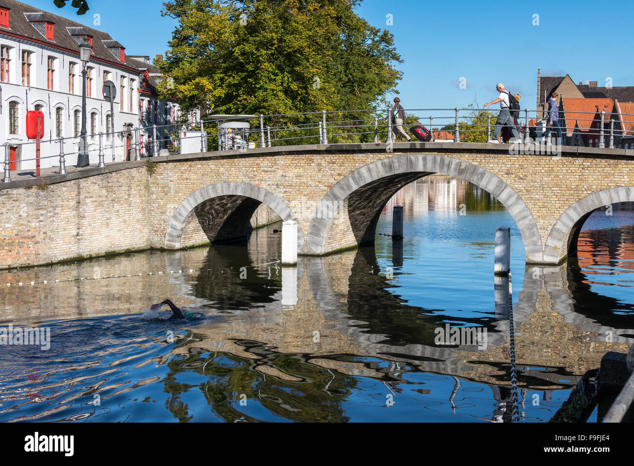 Bridge over a canal in Bruges West Flanders in Belgium Stock Photo - Alamy