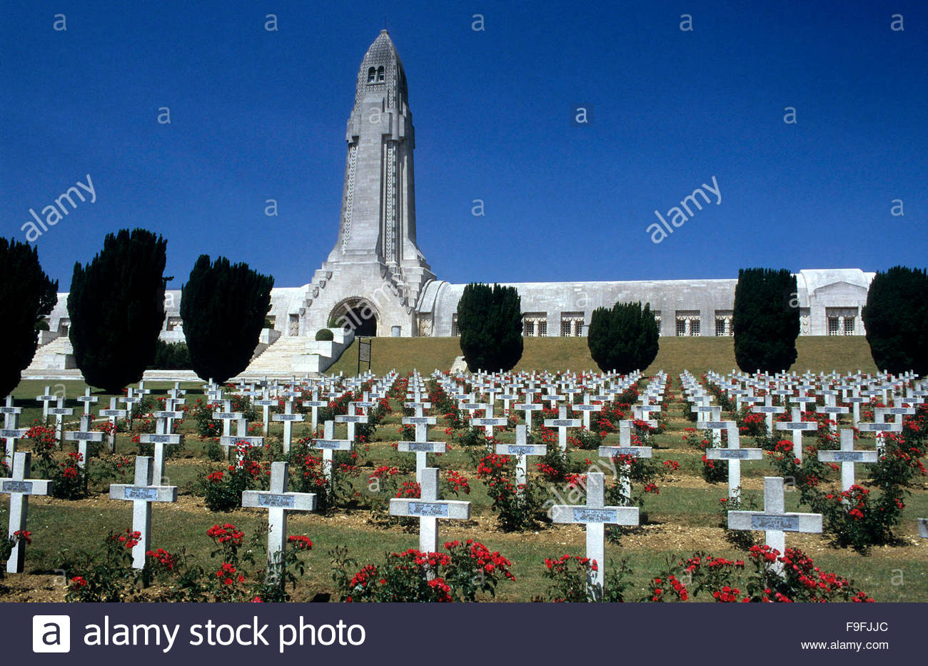Ossuary Douaumont And Military Cemetery Stock Photos & Ossuary ...