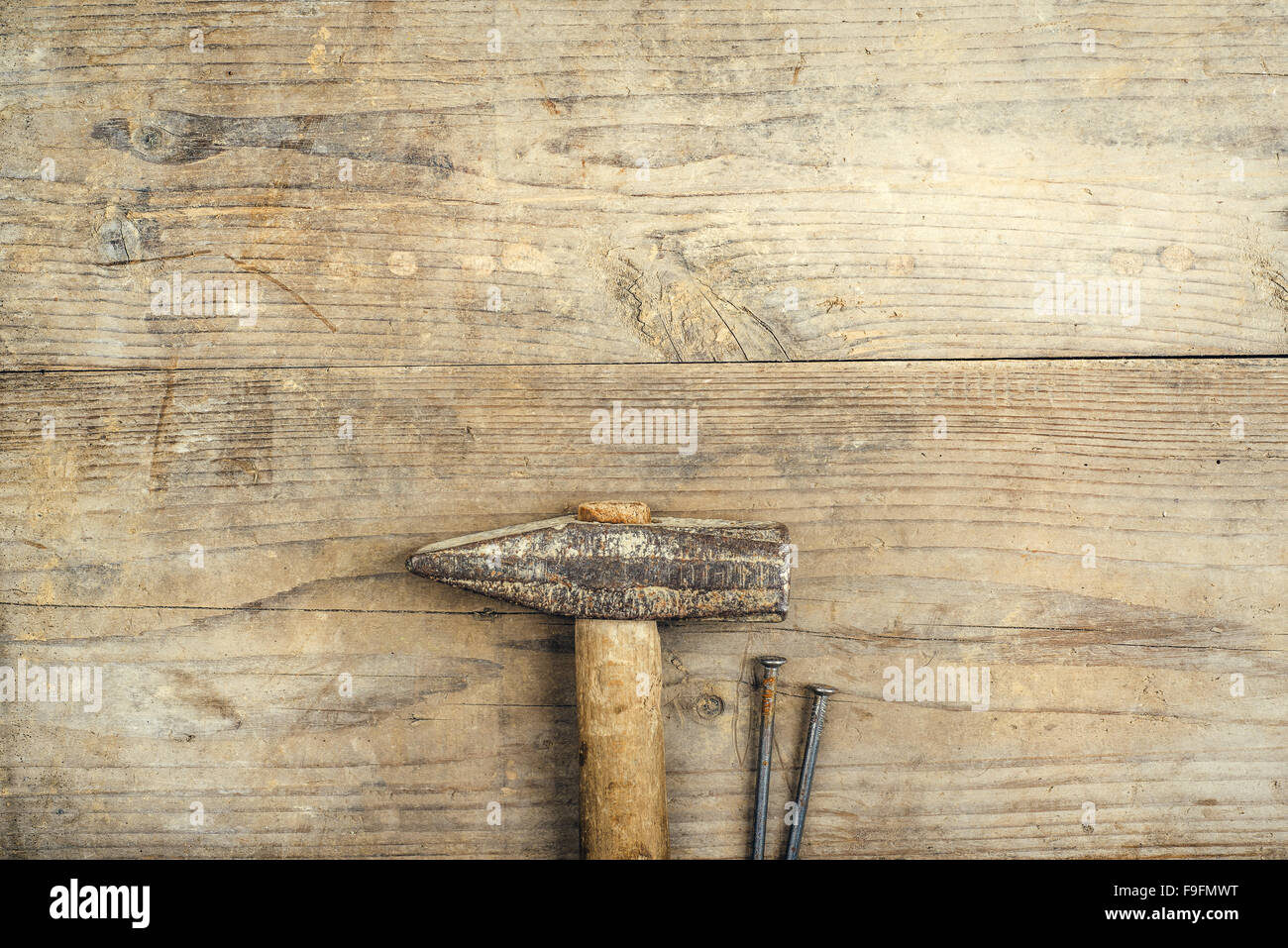 Desk of a carpenter with some tools hi-res stock photography and images ...