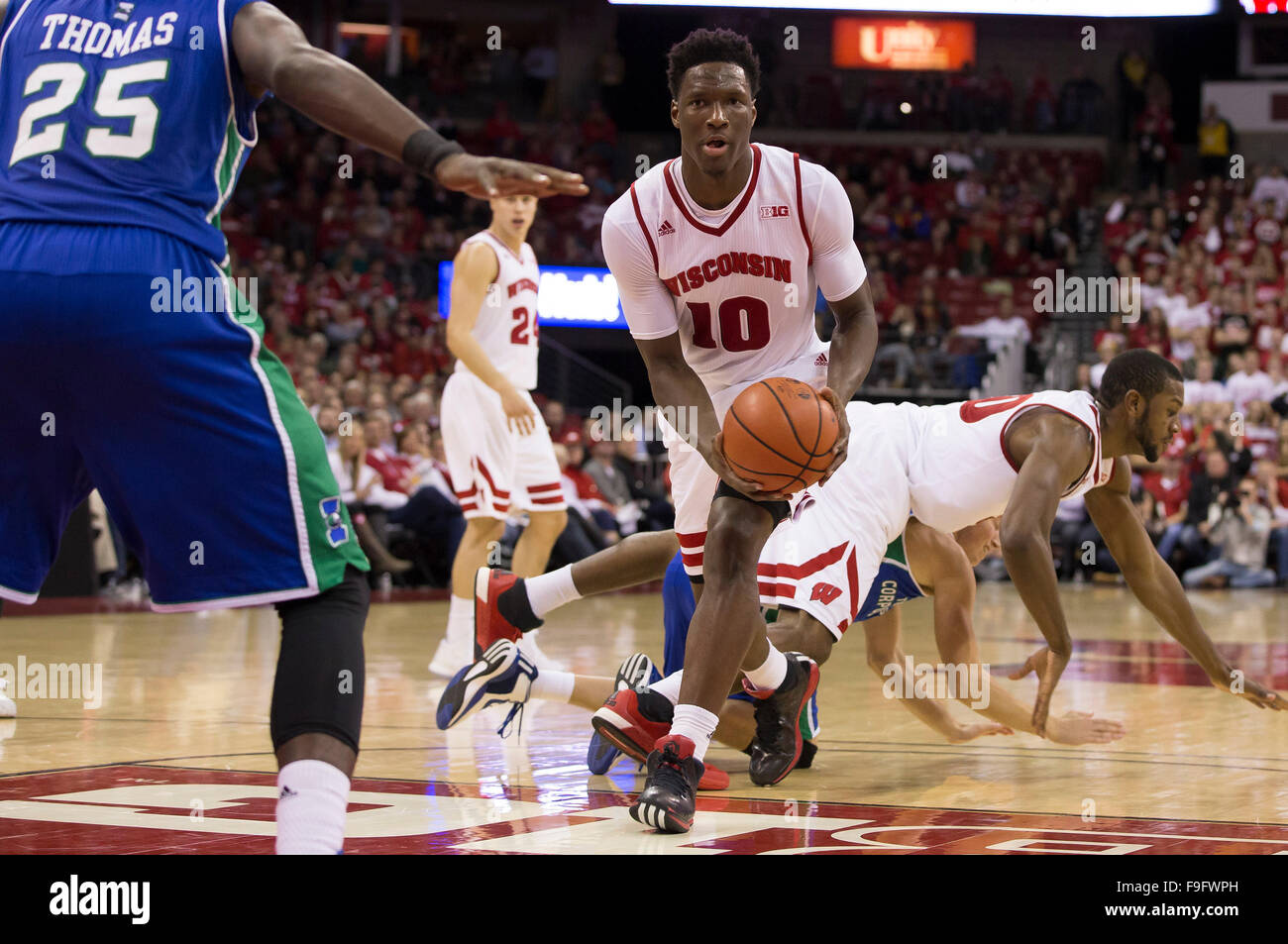 Madison, WI, USA. 15th Dec, 2015. Wisconsin Badgers forward Nigel Hayes ...