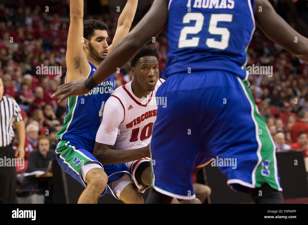 Madison, WI, USA. 15th Dec, 2015. Wisconsin Badgers forward Nigel Hayes ...