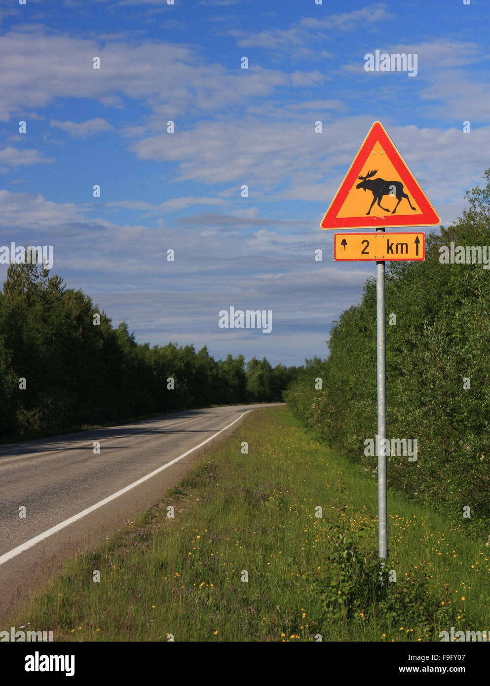 Traffic sign with elk hi-res stock photography and images - Alamy