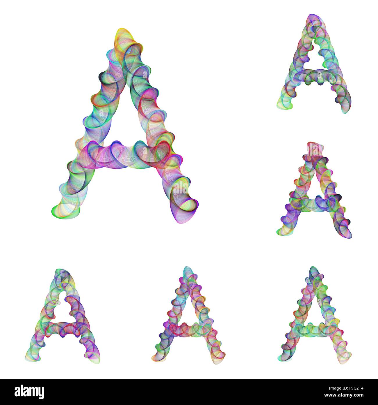 Colorful ellipse fractal font - letter A Stock Vector Image & Art - Alamy