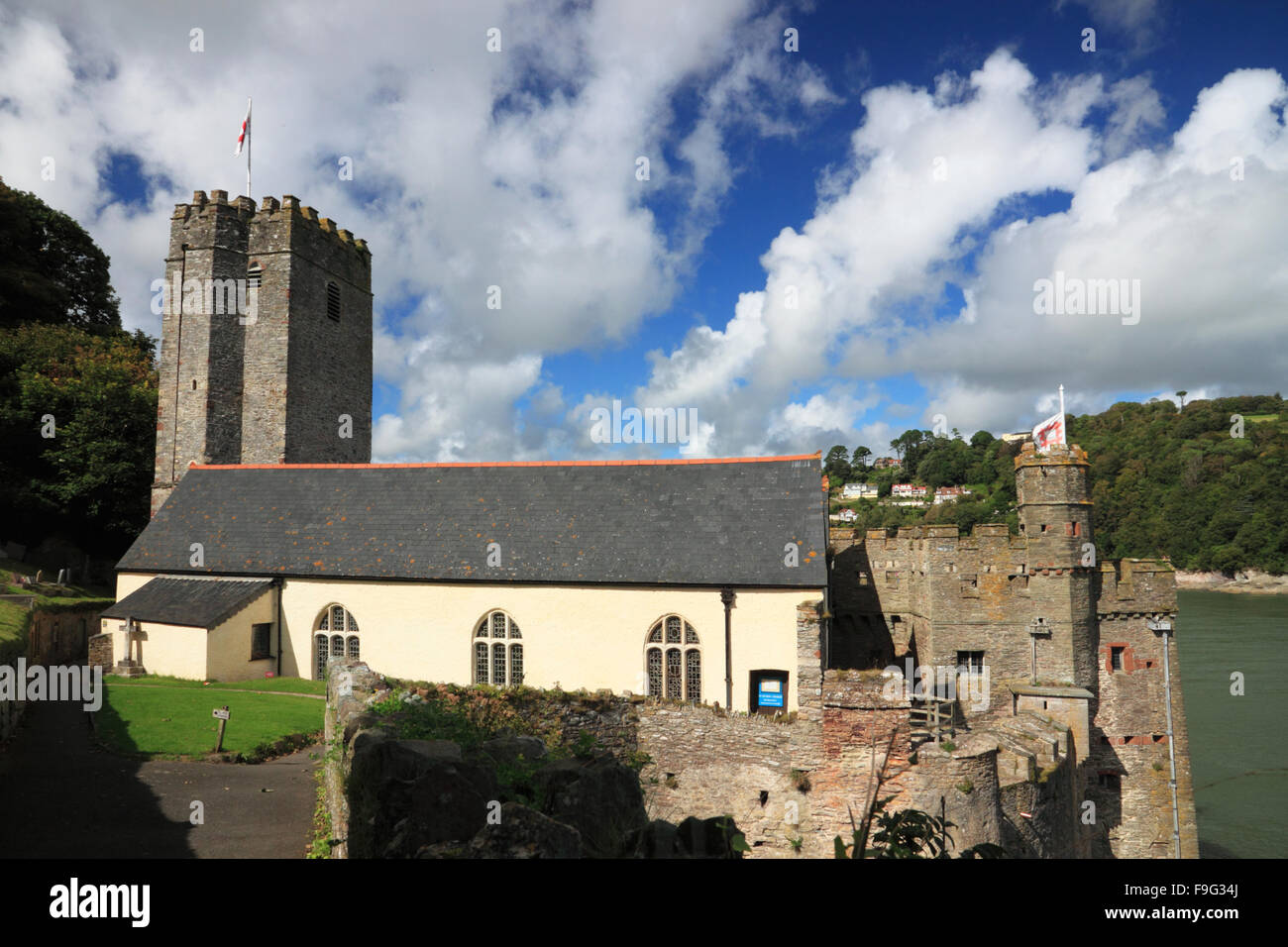 Dartmouth Castle and St Petrox church, Devon Stock Photo - Alamy