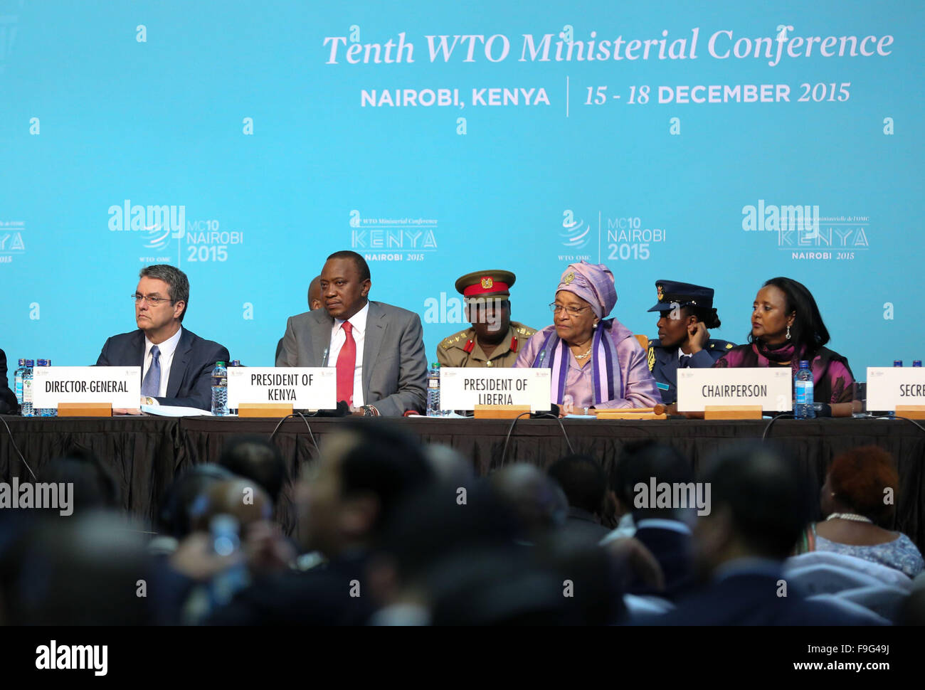 (151216) -- NAIROBI, Dec. 16, 2015(Xinhua) -- (L to R) WTO Director ...