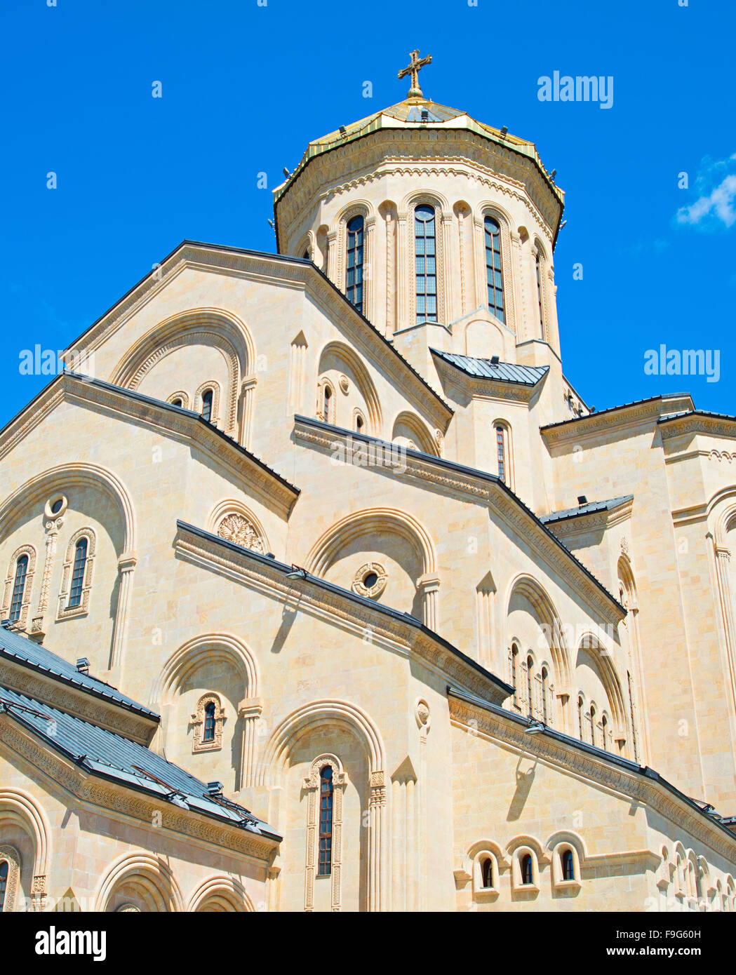 Close-up view of Sameba church, side view. Tbilisi, Georgia Stock Photo ...