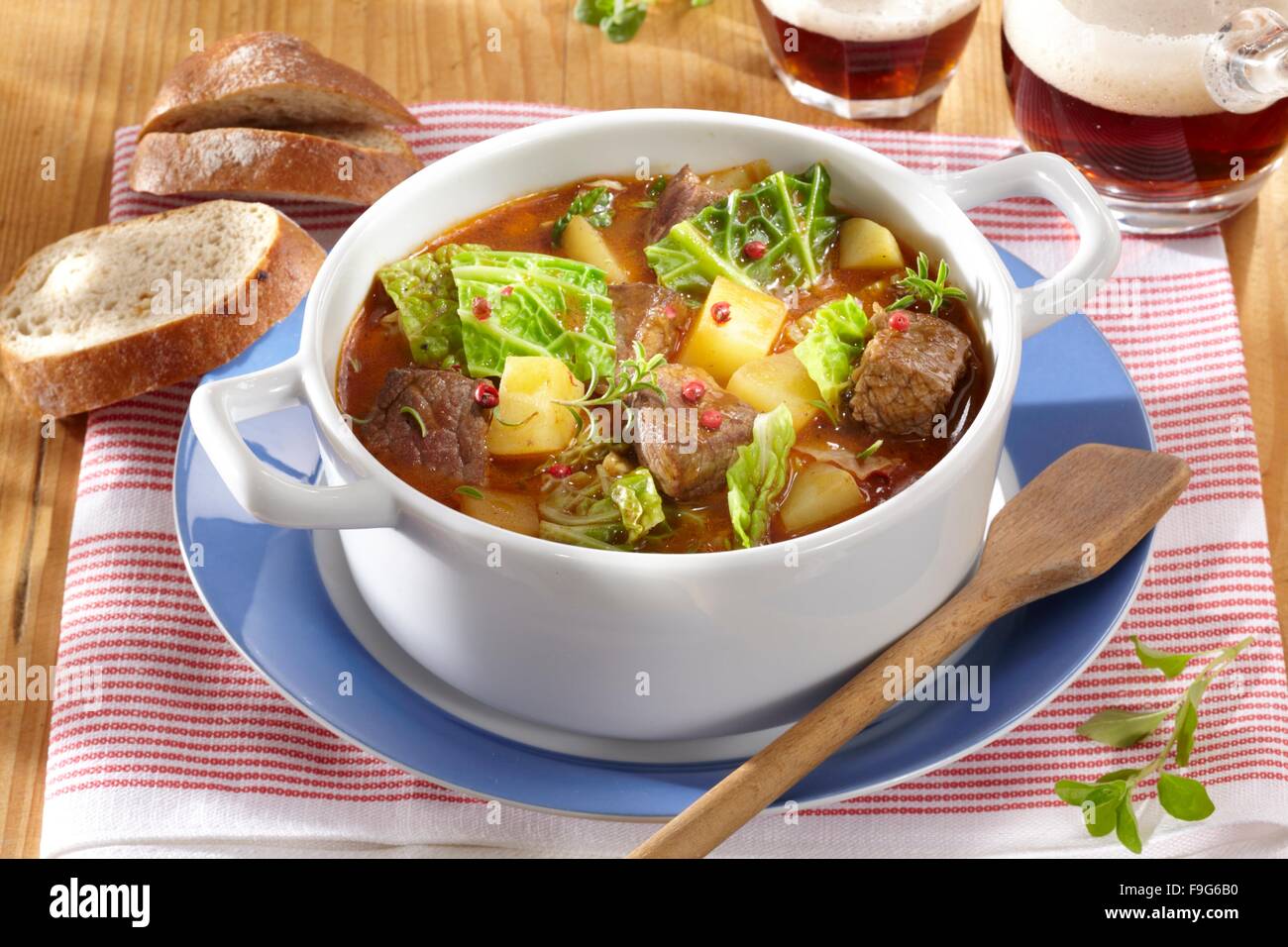 Beer goulash with savoy cabbage hi-res stock photography and images - Alamy