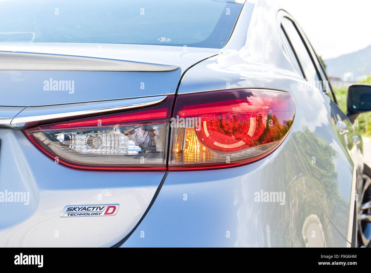 Hong Kong, China July 31 2015 : Mazda6 SKYACTIV-D 2015 Rear Light on ...