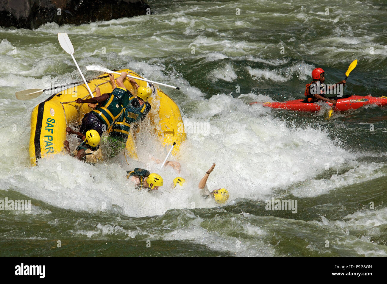Rafters hit a wave and flip boat while rafting at the Boiling Pot on ...