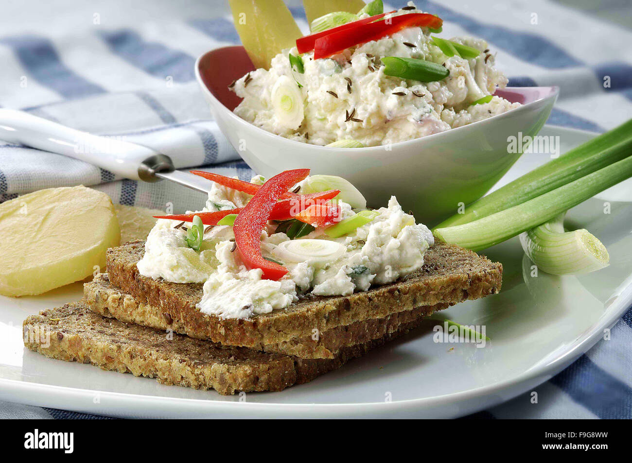 Curd Spread with Cheese Stock Photo - Alamy