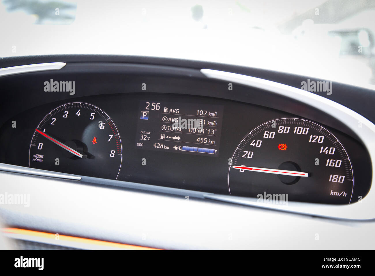 Hong Kong, China Aug 25 2015 : Toyota SIENTA 2015 Dashboard on Aug 25 ...
