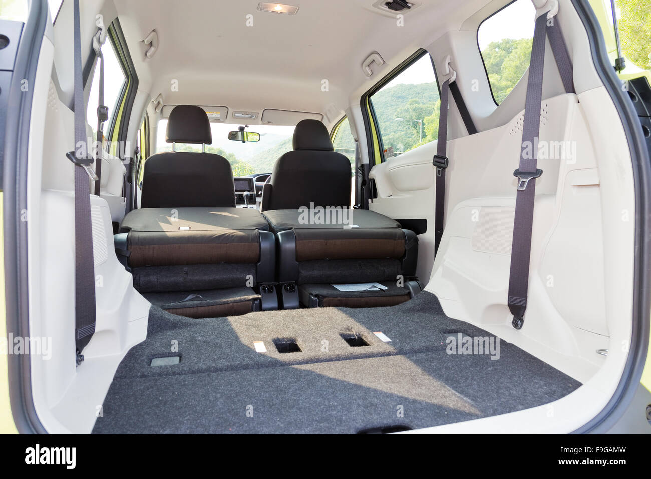 Hong Kong, China Aug 25 2015 : Toyota SIENTA 2015 Trunk on Aug 25 2015 ...