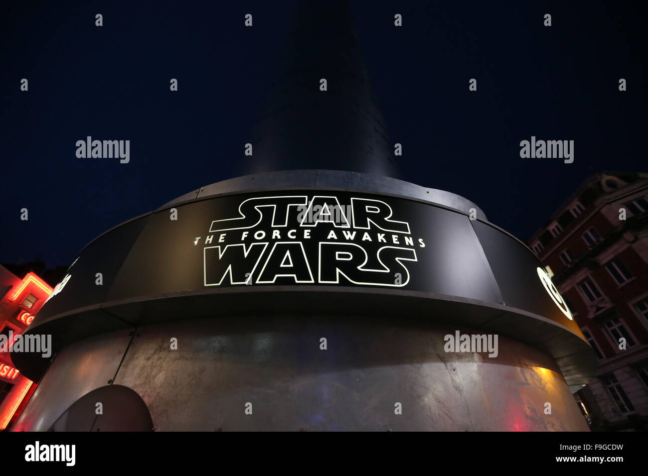 Dublin, Ireland. 16th Dec, 2015. Image of the Spire monument in Dublin ...