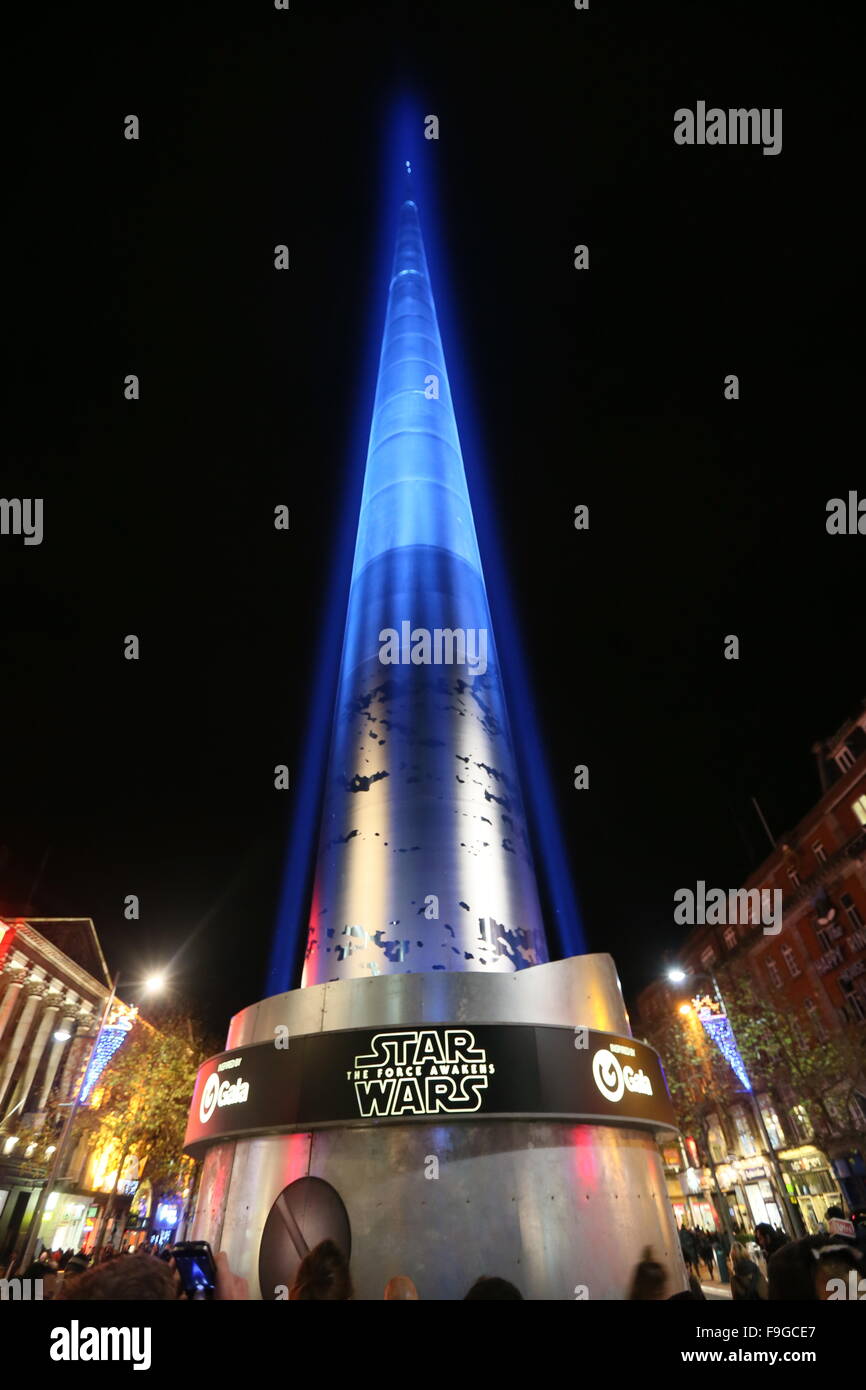 Dublin, Ireland. 16th Dec, 2015. Image of the Spire monument in Dublin ...