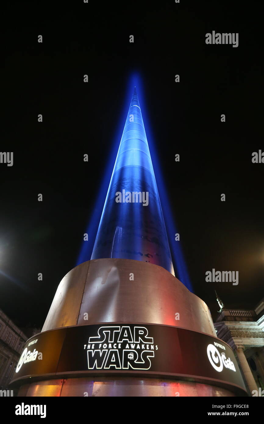 Dublin, Ireland. 16th Dec, 2015. Image of the Spire monument in Dublin ...