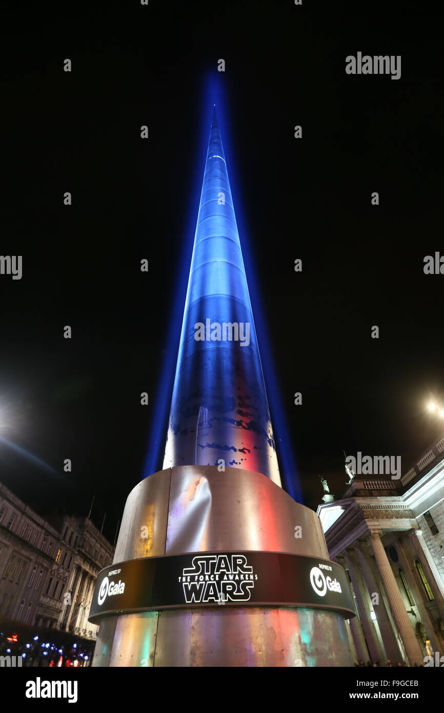 Dublin, Ireland. 16th Dec, 2015. Image of the Spire monument in Dublin ...