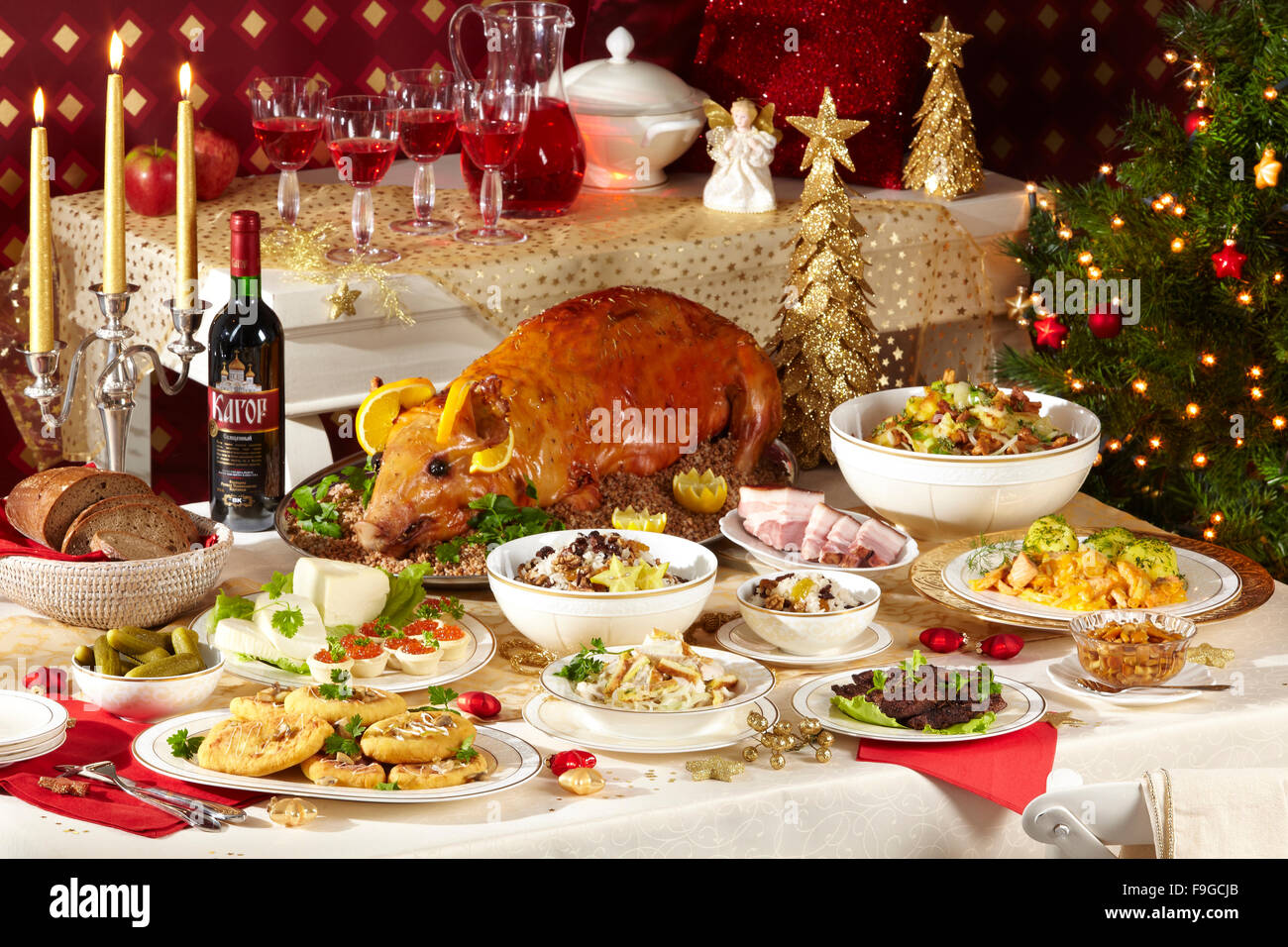 Russian new years eve table hi-res stock photography and images - Alamy