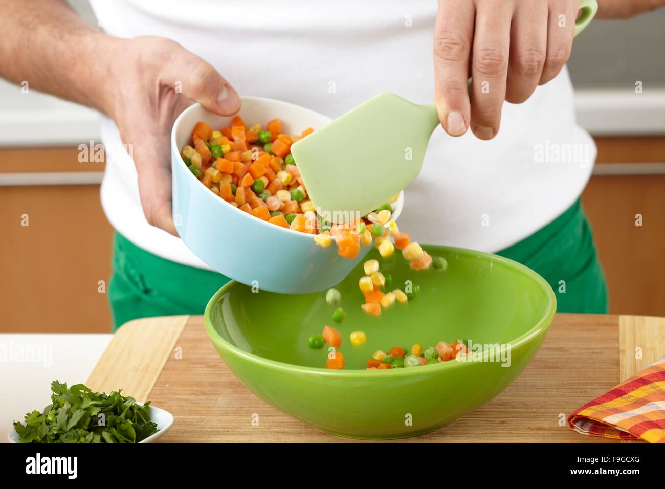 Egg Brawn with Vegetable (step by step Stock Photo - Alamy