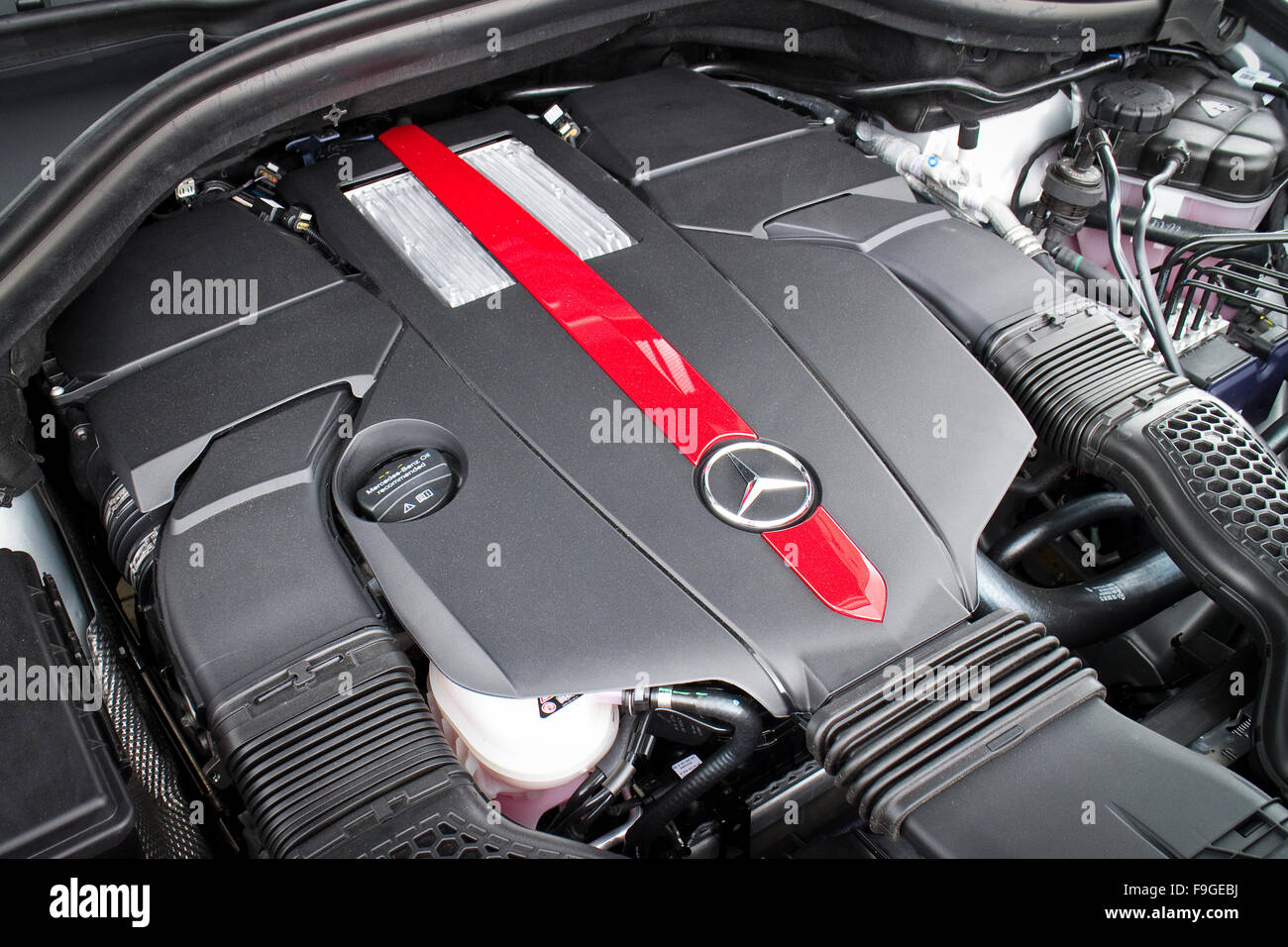 Hong Kong, China Aug 4 2015 : Mercedes-Benz All New GLE 2015 AMG Engine ...