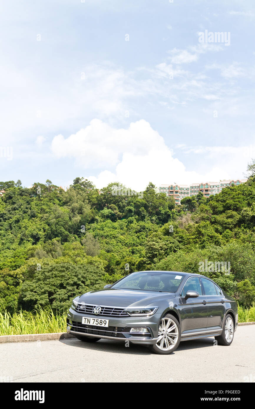 Hong Kong, China Aug 4 2015 : Volkswagen Passat R-Line 2015 Test Drive ...