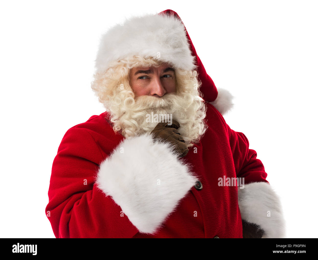 Santa Claus looking pensive Closeup Portrait Stock Photo - Alamy