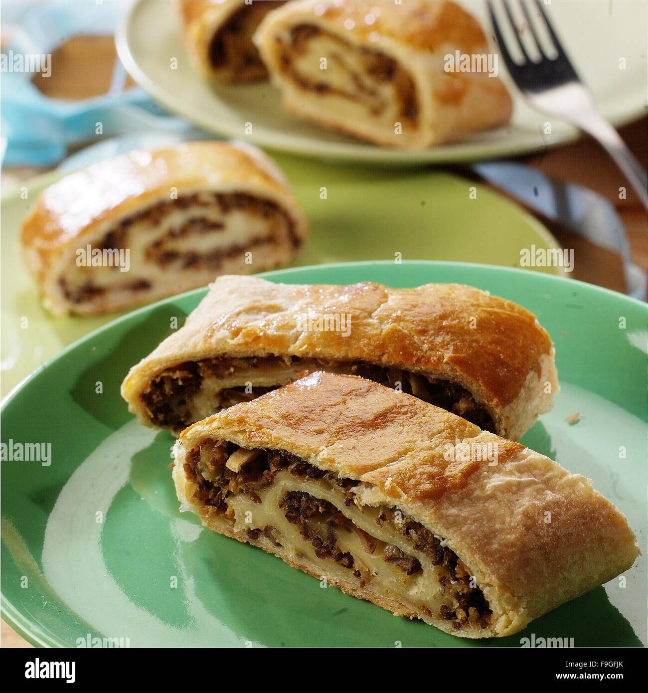 Strudel with Mill Meat Stock Photo - Alamy