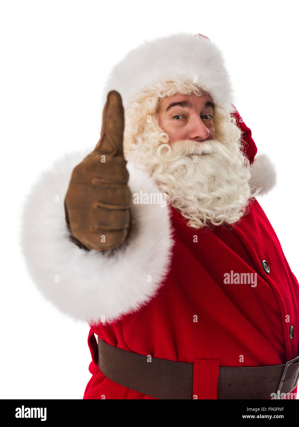 Santa Claus thumbs up Closeup Portrait Stock Photo - Alamy