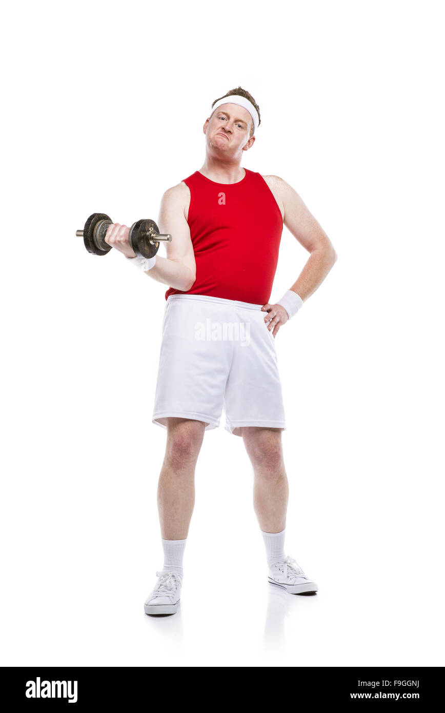 Weak man lifting heavy weight hi-res stock photography and images - Alamy