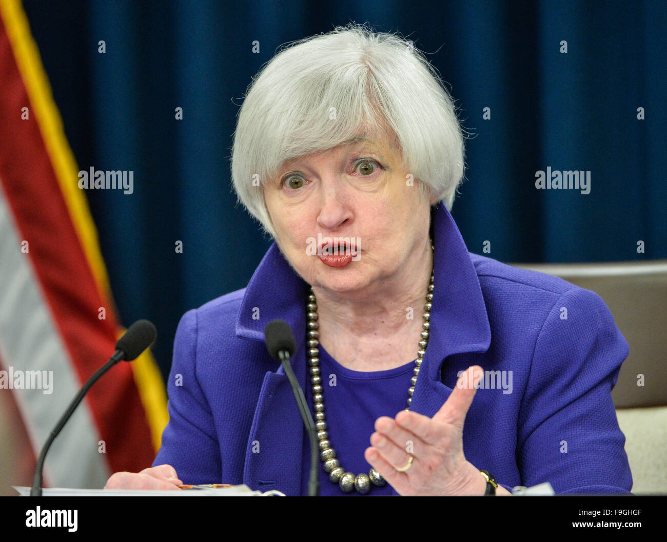 Washington, DC, USA. 16th Dec, 2015. U.S. Federal Reserve chairwoman ...