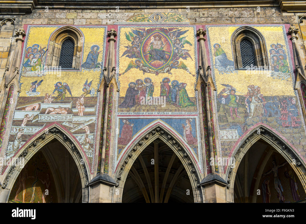 Christian mosaics, St. Vitus cathedral, Prague castle, Prague, Czech ...