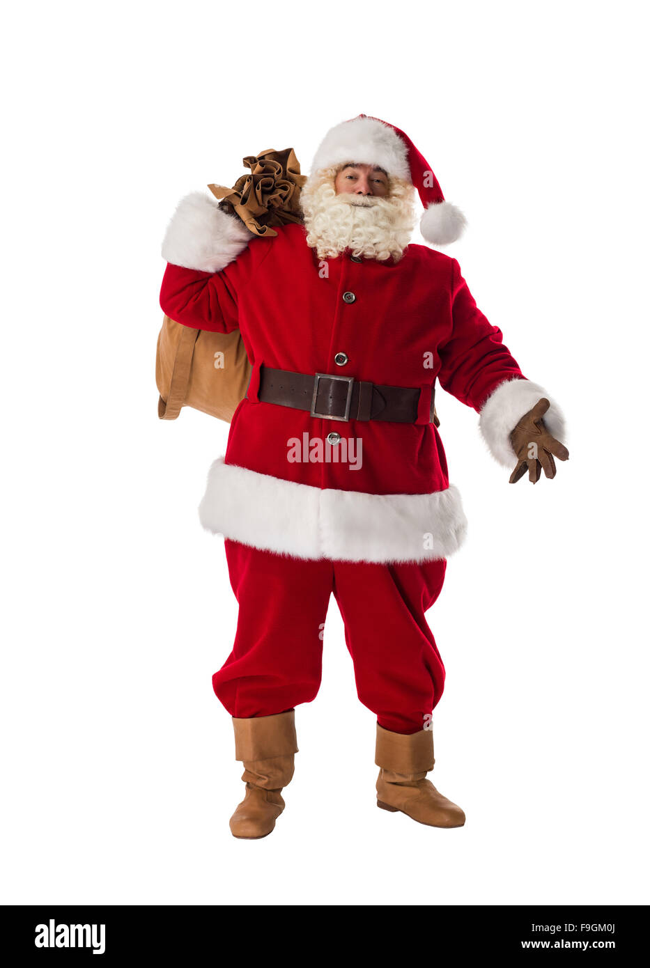 Santa Claus with his big sack Full-Length Portrait Stock Photo - Alamy