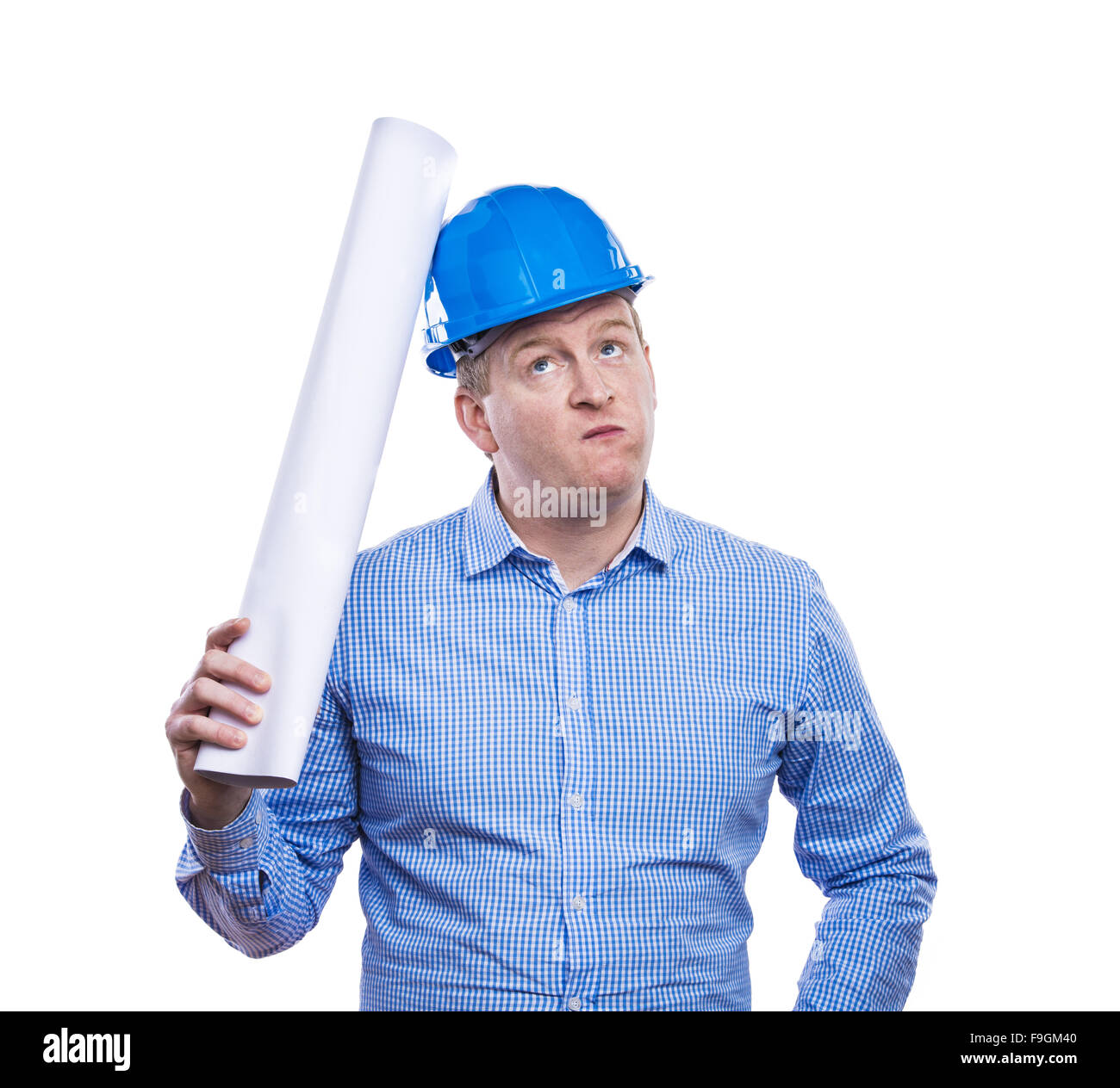 Man holding blueprint hi-res stock photography and images - Alamy
