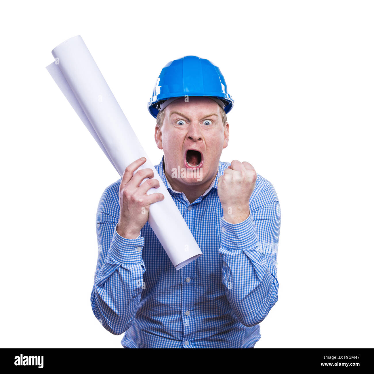 Man holding blueprint hi-res stock photography and images - Alamy