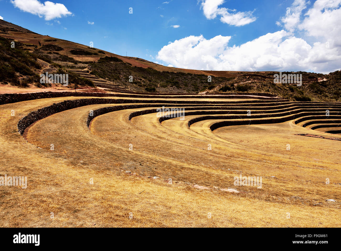 Inca terraces in the Sacred Valley, agriculture, Moray, Ollantaytambo ...