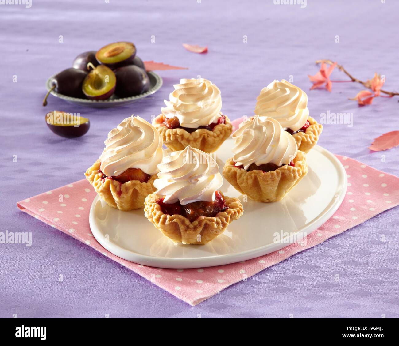 Puff Pastry Cupcakes with Plums Stock Photo - Alamy