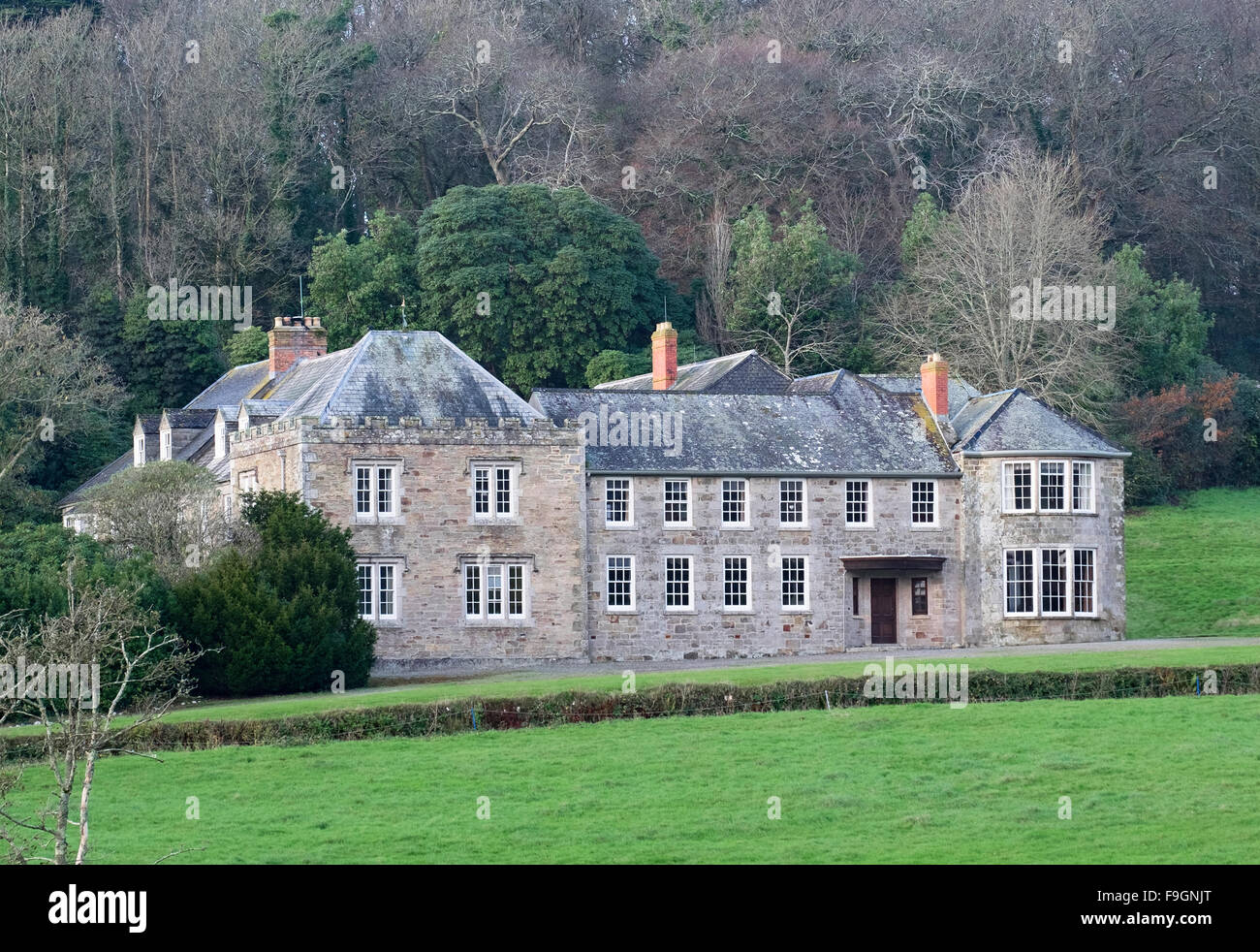 The manor house at Penrose estate near Helston in Cornwall, UK Stock ...