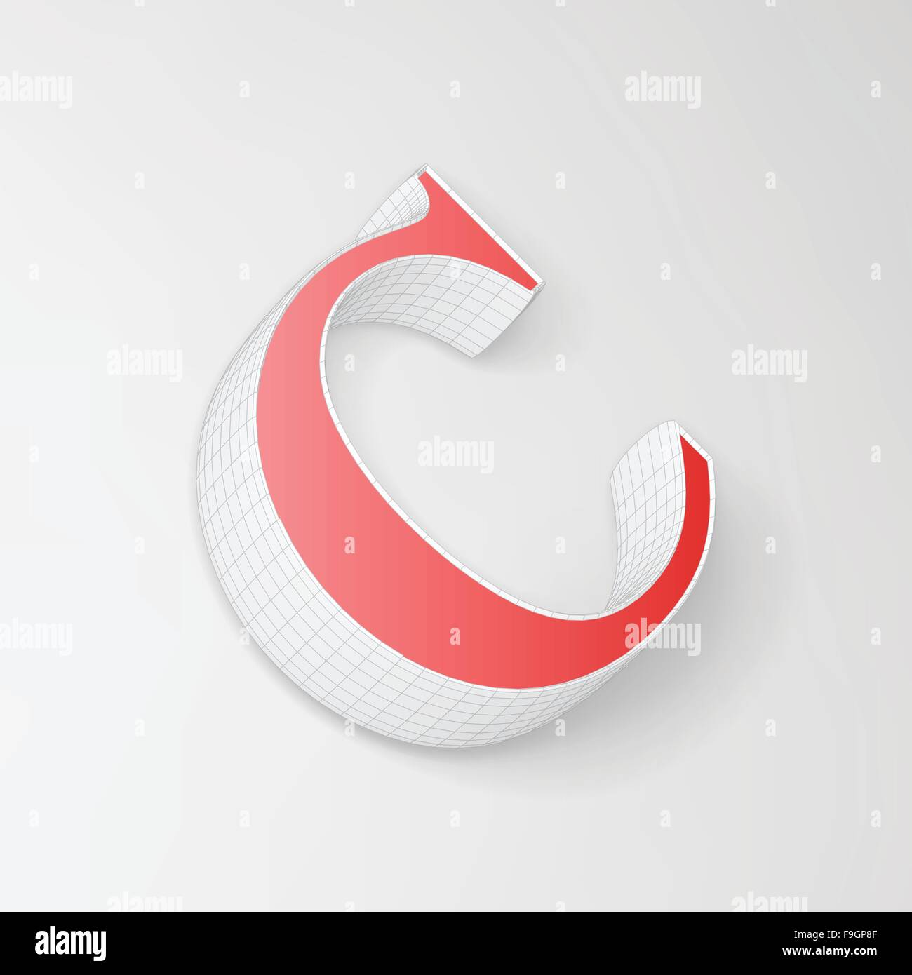 Alphabet collection: wireframe of 3d character C, vector Stock Vector ...